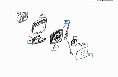 NEW MB A W176 FRONT LEFT DOOR MIRROR COVER CAP LHD A1768100115 OEM | eBay