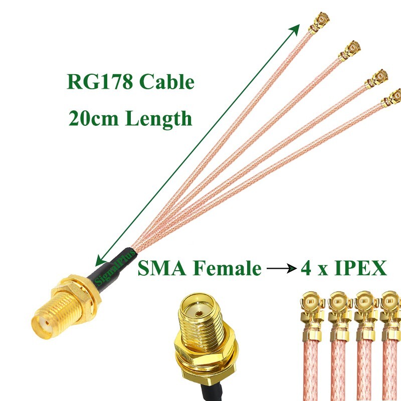 RG178 coaxial Cable splitter SMA Female To 4 IPEX Adapter | eBay