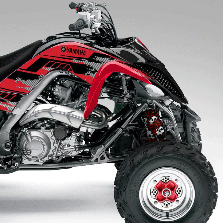 Red Skull & Wild Roses Shock Absorber Covers for Yamaha Raptor YFM 700 ...