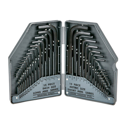 30 PIECE HEX KEY ALLEN ALAN ALLAN KEYS LONG SET KIT WITH CASE METRIC ...