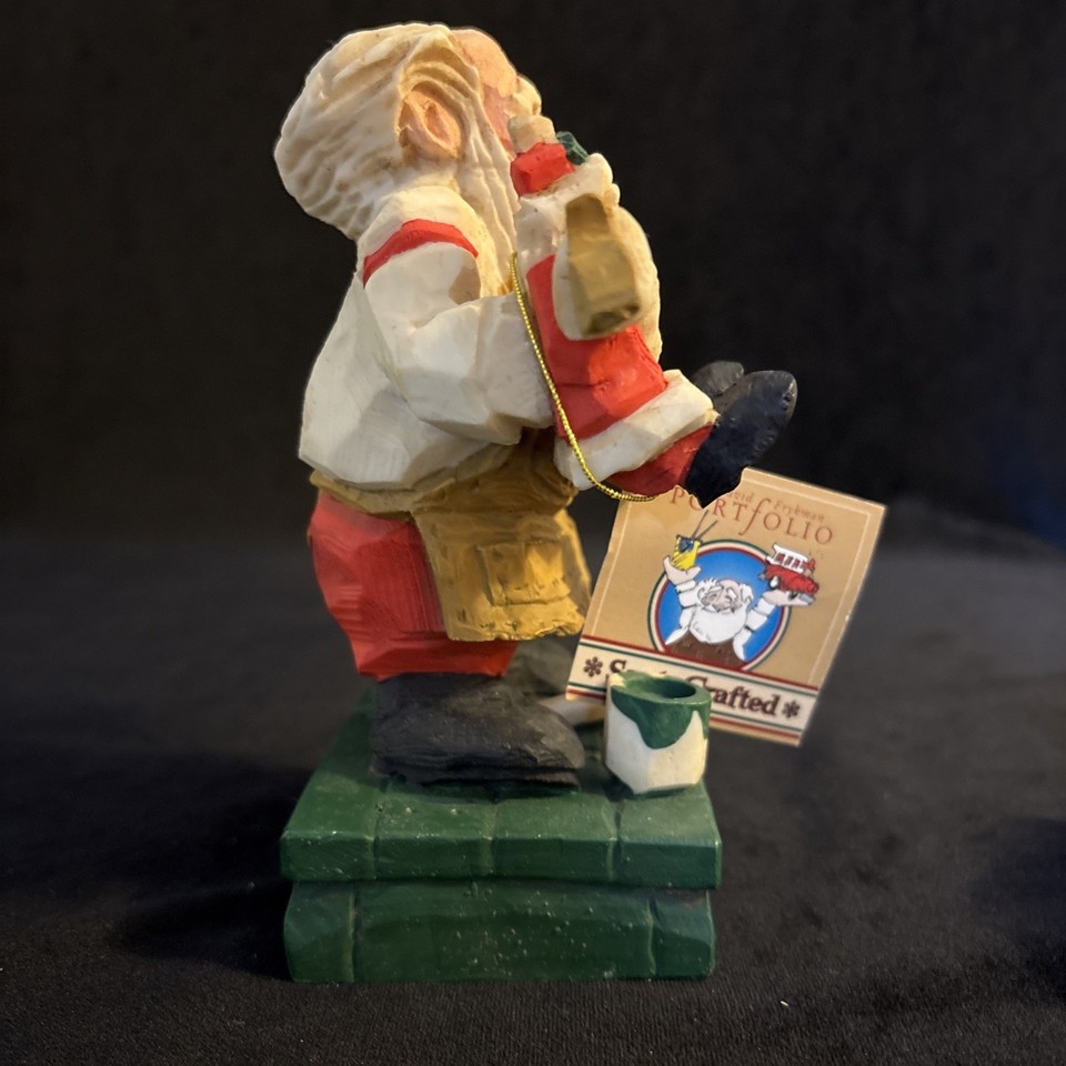 VTG David Frykman Portfolio Santa Crafted Carved Artist Figurine DF1211 ...