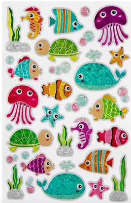 Ocean Sea Life Foil Stickers Papercraft Planner Supply Crafts Whale ...