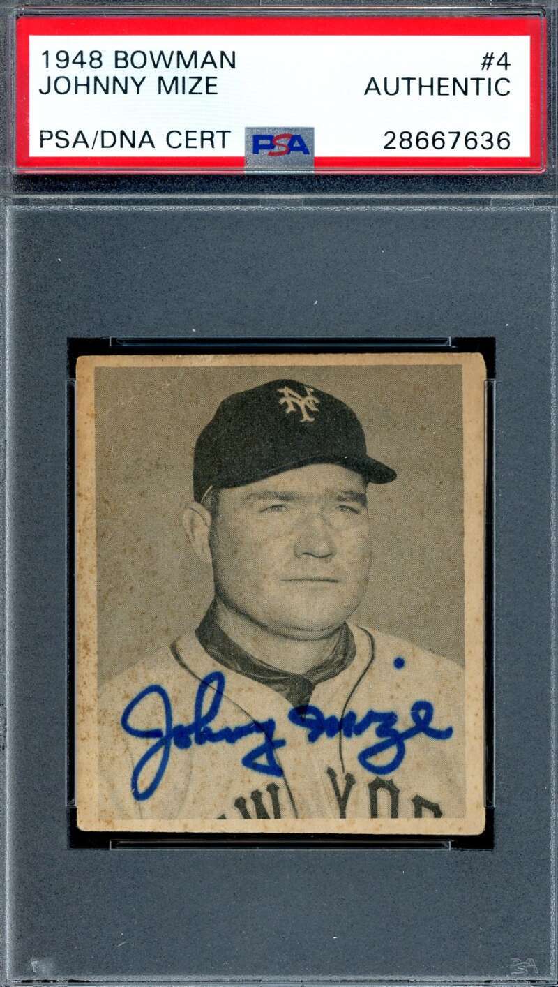 Johnny Mize PSA DNA Signed 1948 Bowman Rookie Autograph | eBay