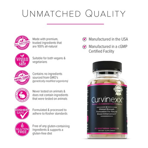 2 BOTTLES: Curvinexx Natural Breast Enhancement & Growth Formula, 60 ...