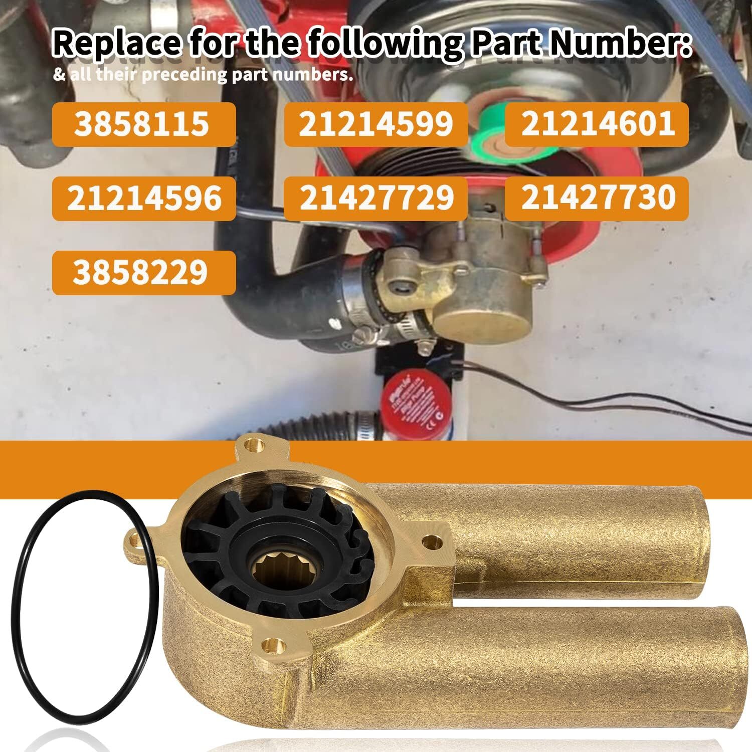 3858115 Raw Water Sea Pump Impeller Housing For Volvo Penta V6, V8, 4.3 ...