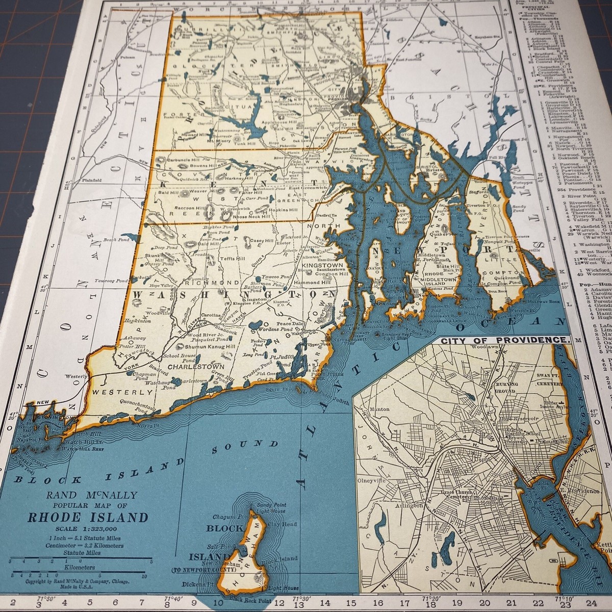 Old Pictures Of Rhode Island Map Of Rhode Island RI, 1797. Vintage