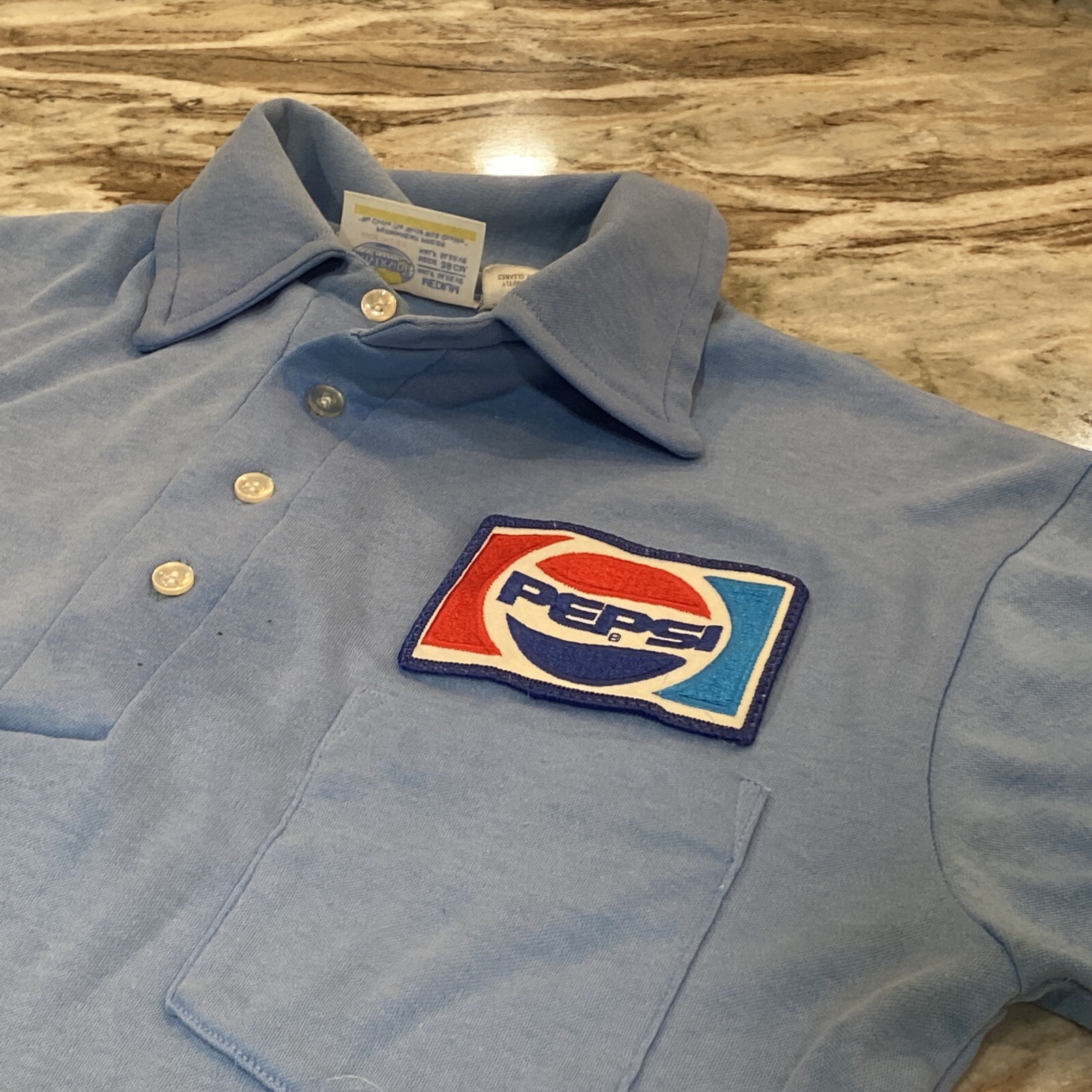 Vintage PEPSI Mens Sz M Work Shirt Polo Uniform Emplo… - Gem