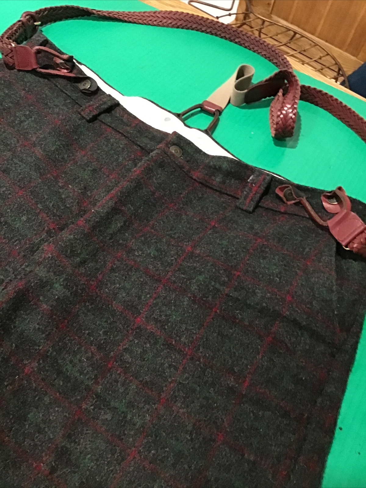 CODET Wool Pants Charcoal Gray Windowpane 44 x 26 (hemmed) Made Canada ...