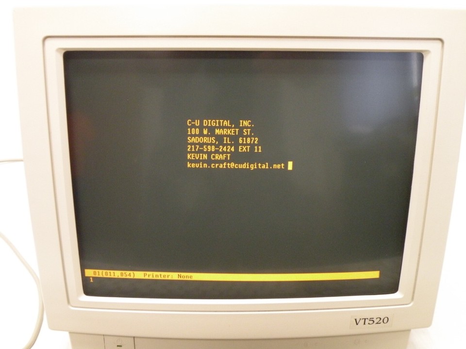 VINTAGE DEC VT520-C6 VIDEO TERMINAL & LK411-AA KEYBOARD NEW CRT ...