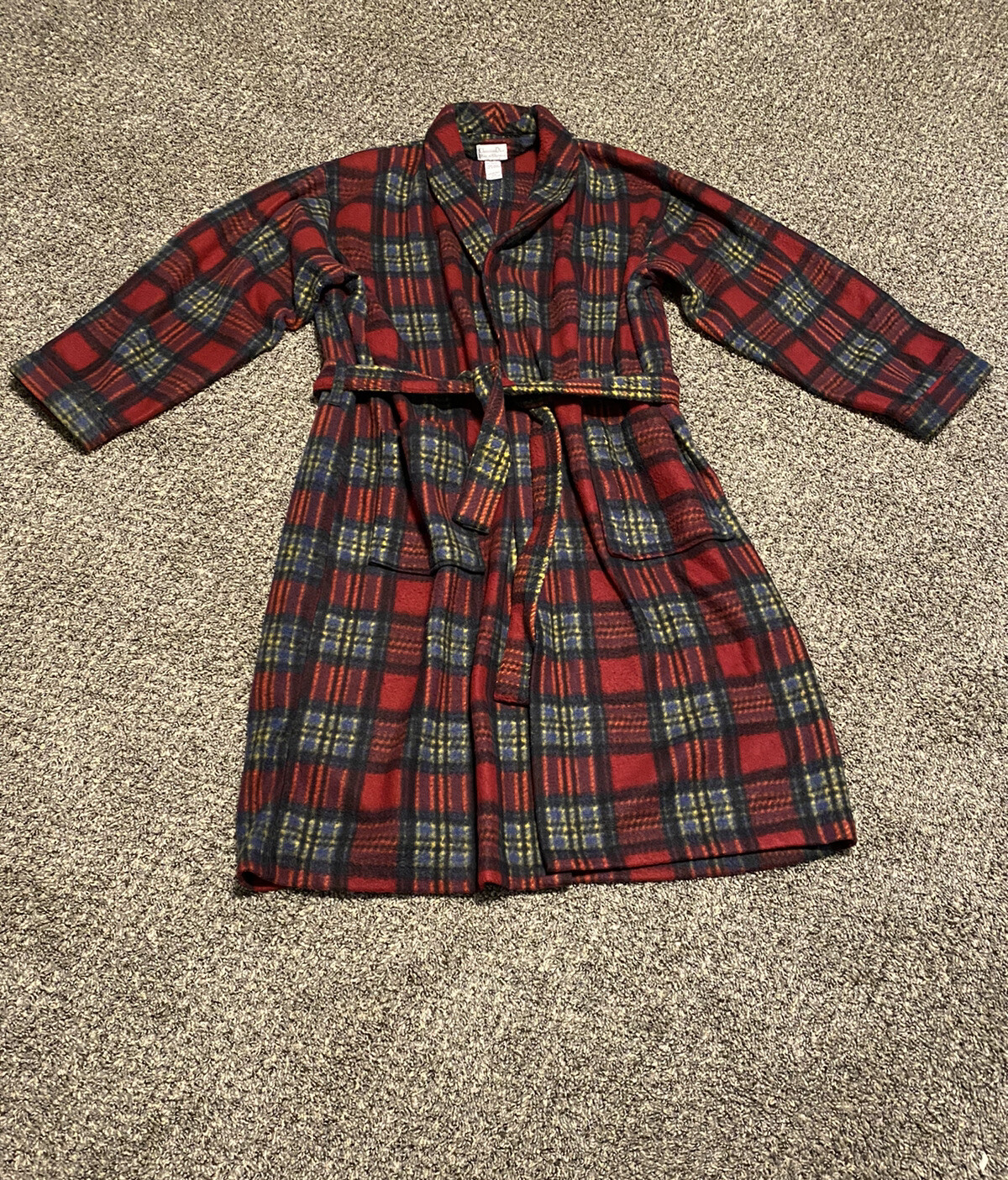 Christian Dior Robe De Chambre Red Plaid Fleece Robe … - Gem