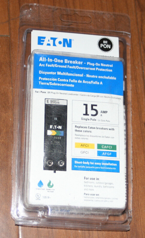 New! Eaton All-In-One Breaker 15A Plug On Neutral BRP115A1CS BR 1 Pole ...