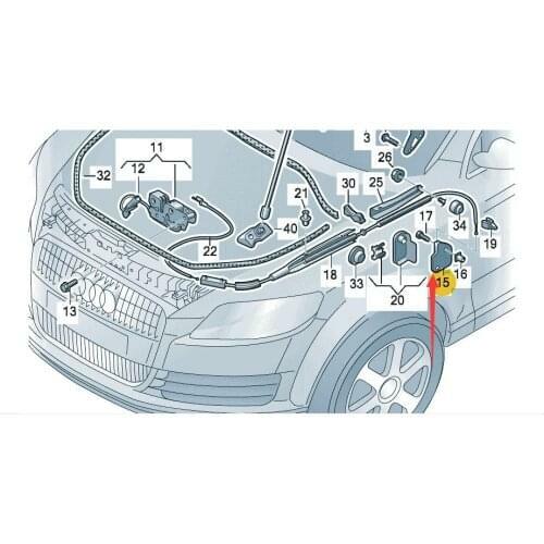 Genuine Volkswagen Touareg Hood Release Handle Bracket (04-10) OEM ...