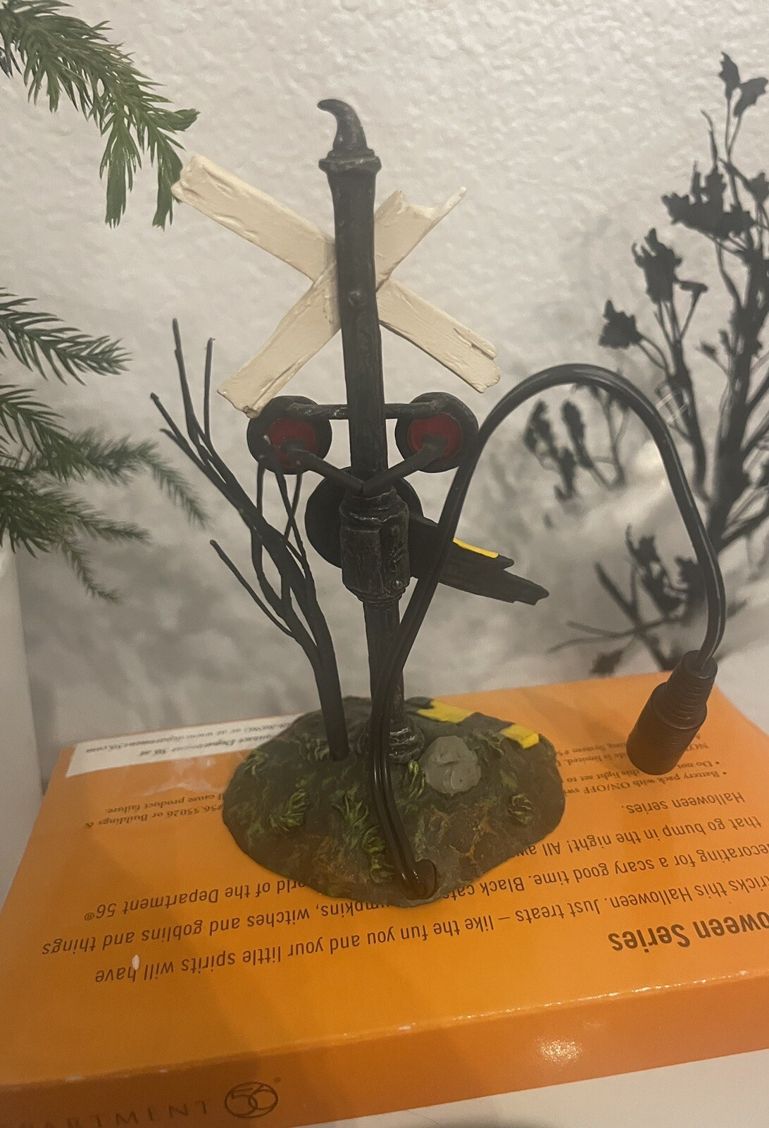 Dept 56 Halloween Accessory Haunted Rails Crossing Sign w/Battery Pack ...
