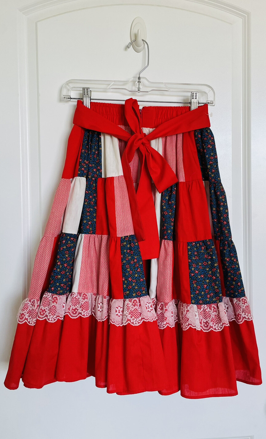 vintage square dance patchwork sqirt | eBay