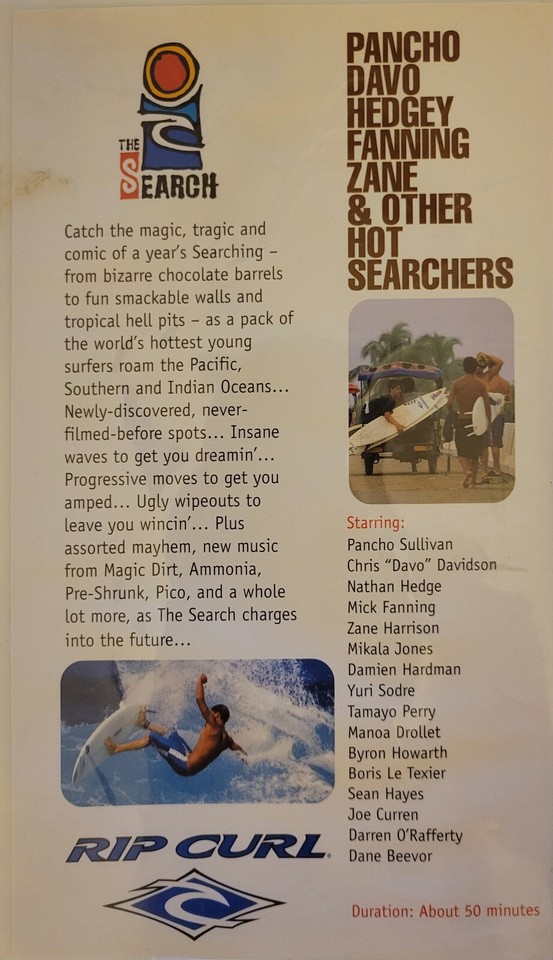 RIP CURL Surf Film Chocolate Barrels and Liquid Trips Vintage Surfing ...