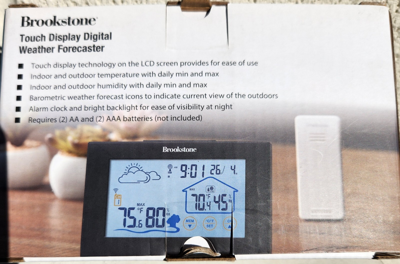 Brookstone Touch Display Digital Weather Forecaster Bs30173 for sale ...