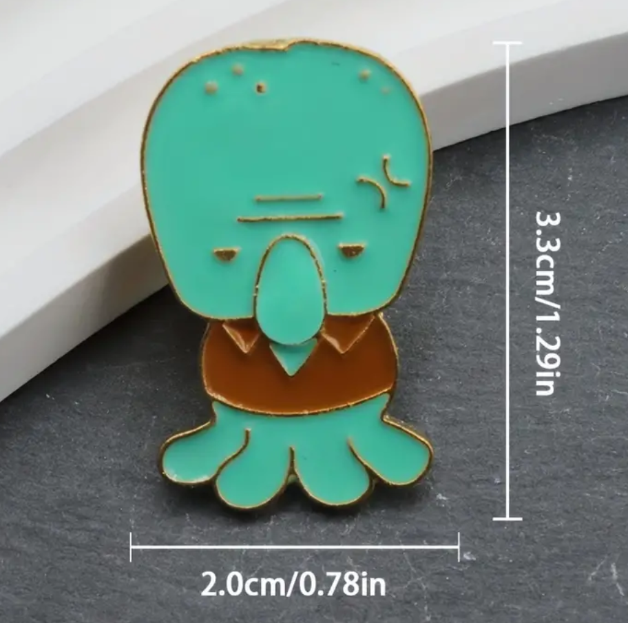 SQUIDWARD SPONGEBOB - Brooch Metal Pin Badges Perfect Holiday Gift Kids ...