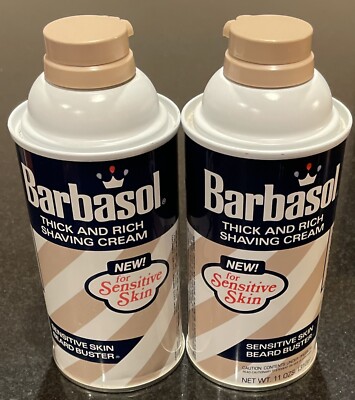 Barbasol Beard Buster for Sensitive Skin Thick and Rich Shaving Cream ...