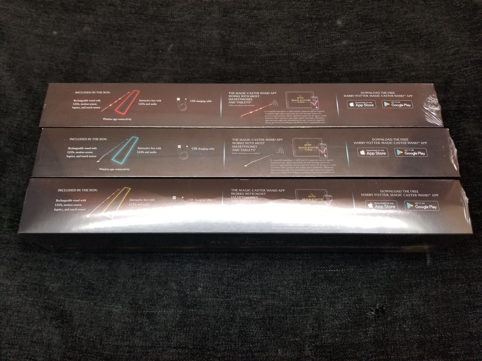Lot 3 Brand New Sealed Harry Potter Magic Caster Wands Honourable ...