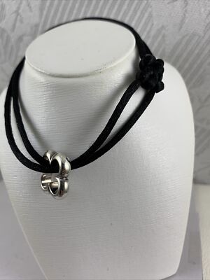 Heidi Klum Sterling & Black Rope Bracelet | eBay