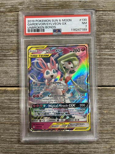 Graded PSA 7 2019 Pokémon Sun & Moon Gardevoir/Sylveon Gx Unbroken ...