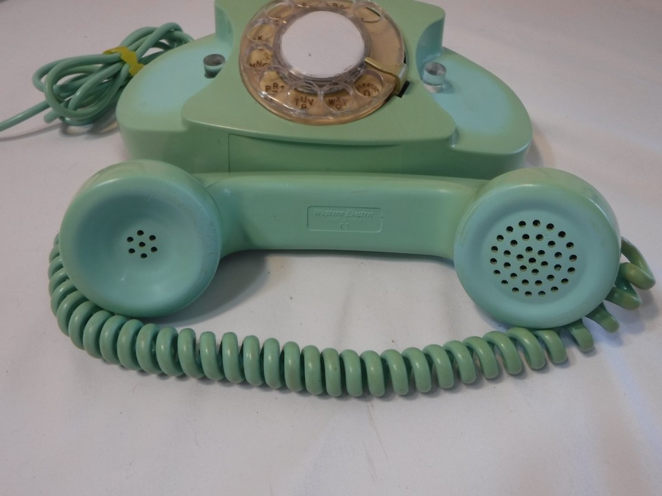 Vtg Bell System The Princess Turquoise Aqua Rotary Dial Phone Telephone ...