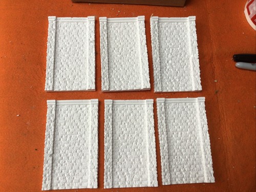 oo/ ho scale Cut stone wall panels - x 6 pcs white- unpainted RAH 18 ...