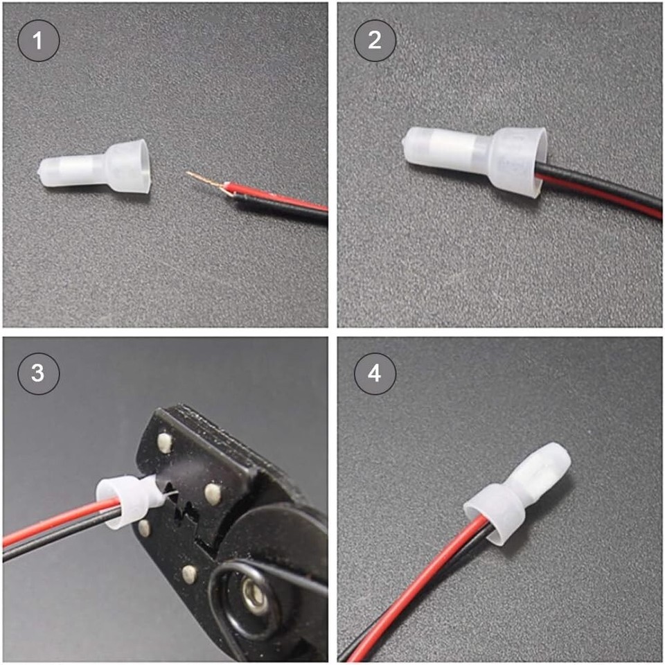 5x Clear Insulated CE5 Crimp End Connector Cap 3.9x17mm, Brazed Seam 12 ...