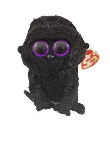 Ty Beanie Boos George Baby Gorilla w/purple eyes 6" beanbag plush w/Tag ...