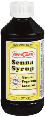 SENNA SYRUP 8OZ GERI-CARE sennosides ORAL SYRUP 8.8MG/5ML x 2 bottles ...