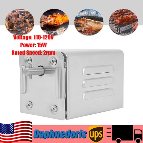 15W Electric Rotisserie Motor BBQ Grill Roaster Spit Rod Chicken Pig ...