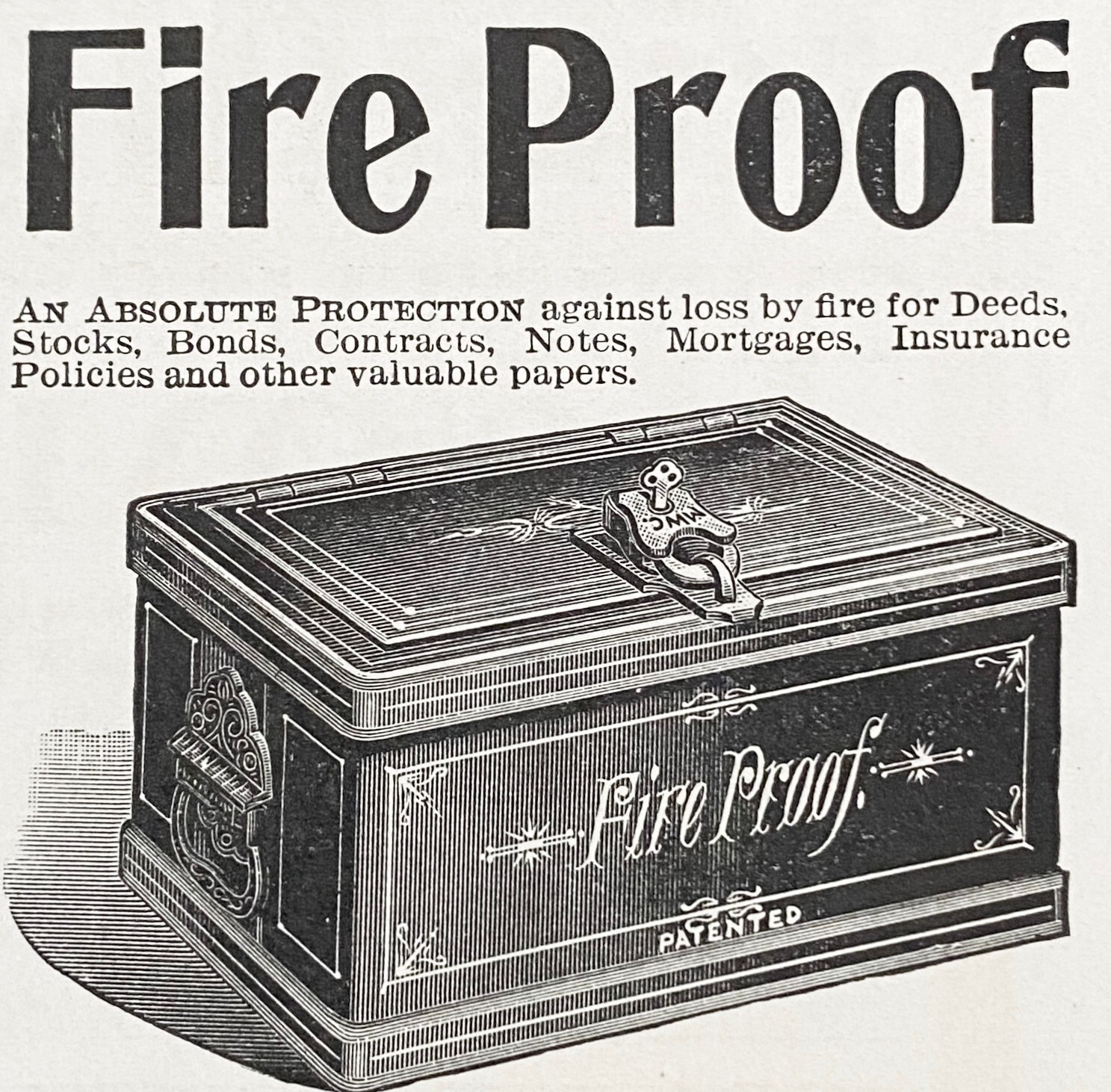 1902 FIRE PROOF Document Box Antique Print Ad~Victor Safe&Lock Co ...