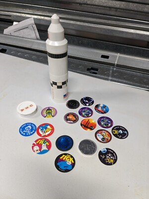 Vintage 1995 Hardee Apollo 13 Rocket Pogs Storage Case Tick Quaker Oats ...