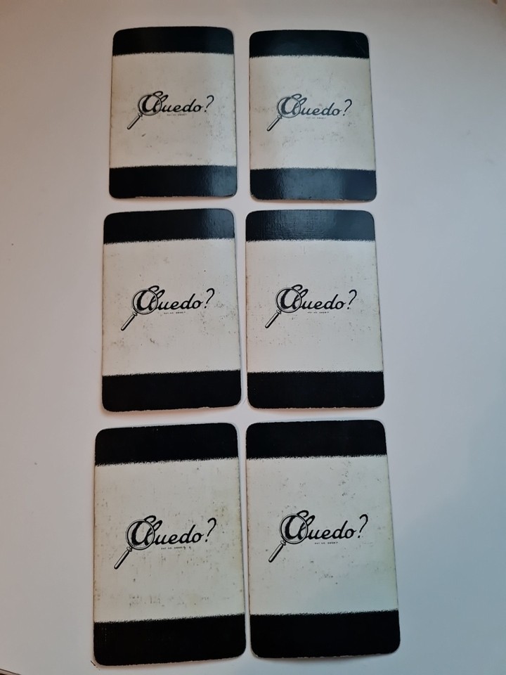 Cluedo Vintage Weapons Cards 1965 Original Waddingtons Full 6 Cards ...