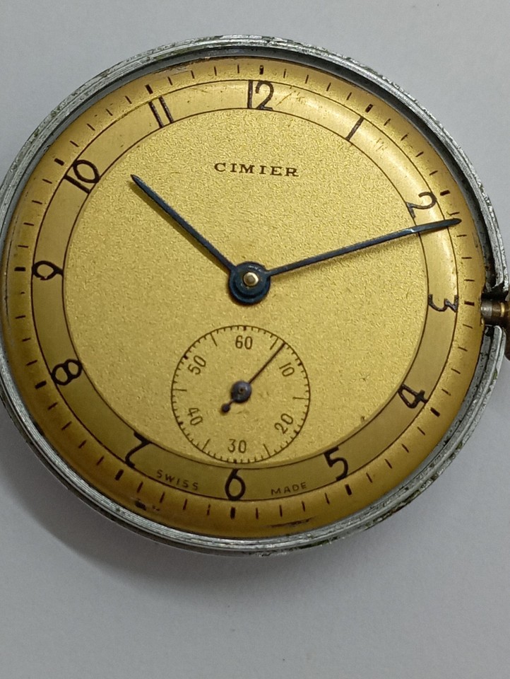 Vintage CIMIER Swiss Made Watch Rare Dial Hands Main Spring Stem Crown ...