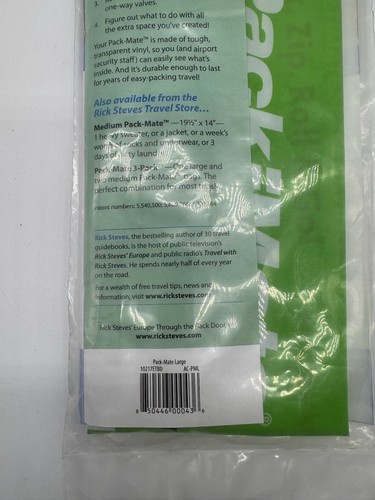 Rick Steves Pack Mate Packing System Large 27.5” X 18” Space Saving Bag ...