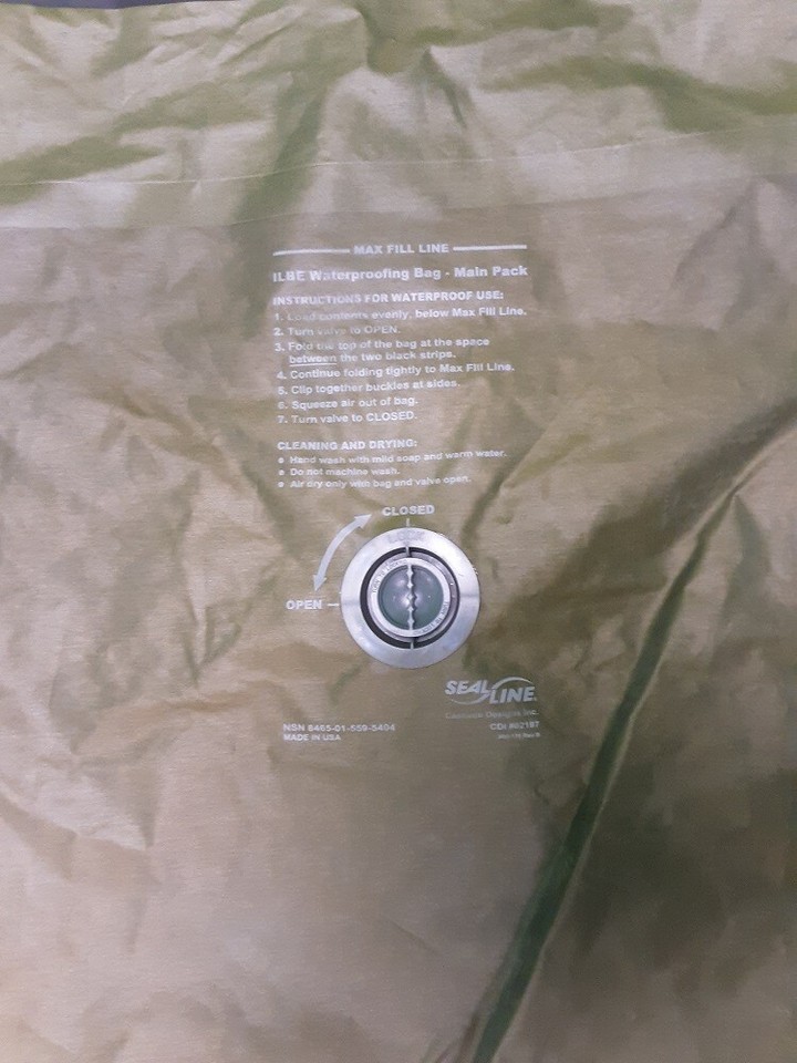 GI USMC SEAL LINE Waterproof Dry Bag Liner 65L For ILBE Large Pack OD ...