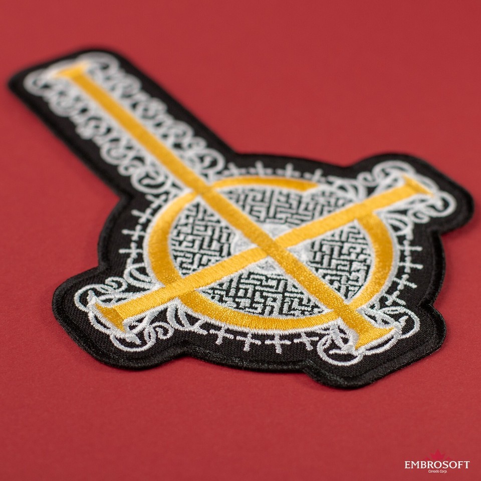Ghost BC Golden Grucifix Cross Symbol with Pattern Band Embroidered ...