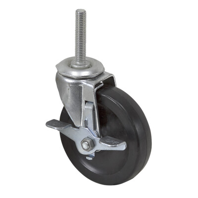 4" x 15/16" Faultless Swivel Threaded Stem Caster w/ Wheel Brake 30778 ...