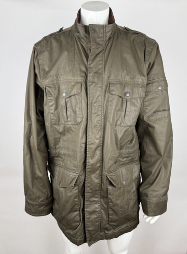 EDDIE BAUER Waxed Cotton Utility Jacket Men XLT Insulated Military ...