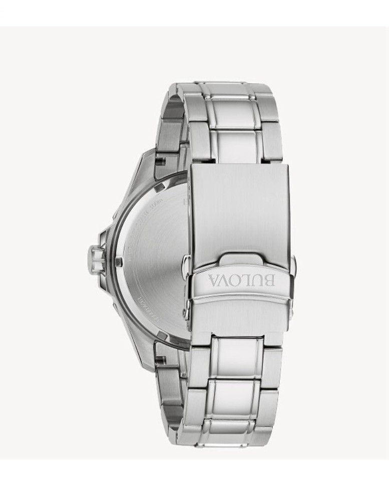Bulova Men’s Marine Star 96B377 Chronograph Watch Silver-Tone 45mm NWT ...