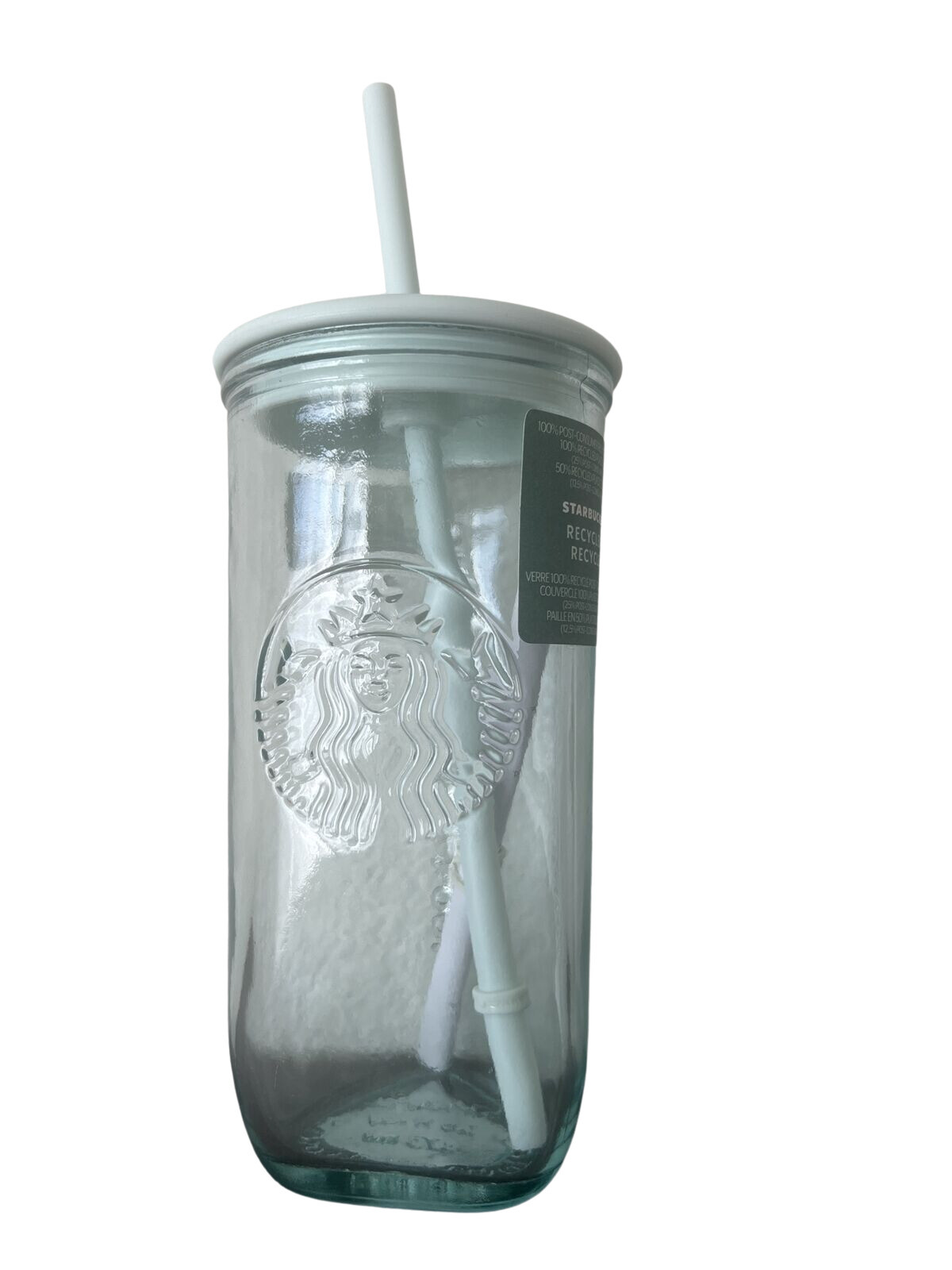 Starbucks Recycled Glass Sea Foam Mint Triangle Tumbler 16 oz Mug ...