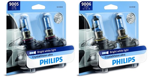 4x Philips 9005+9006 Upgrade Crystal Vision Ultra Xenon Bright White ...