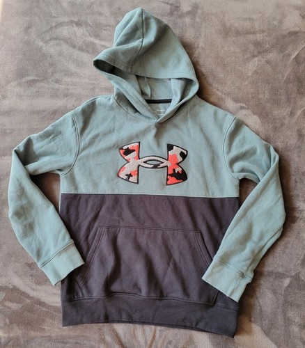 UNDER ARMOUR Youth Lg Boys Hoodie ColdGear Loose Fit Logo Sweatshirt ...