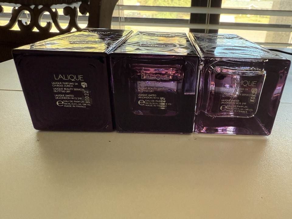 💜 Lalique Amethyst Trio – Original, Éclat & Exquise – 3.3 oz each | eBay