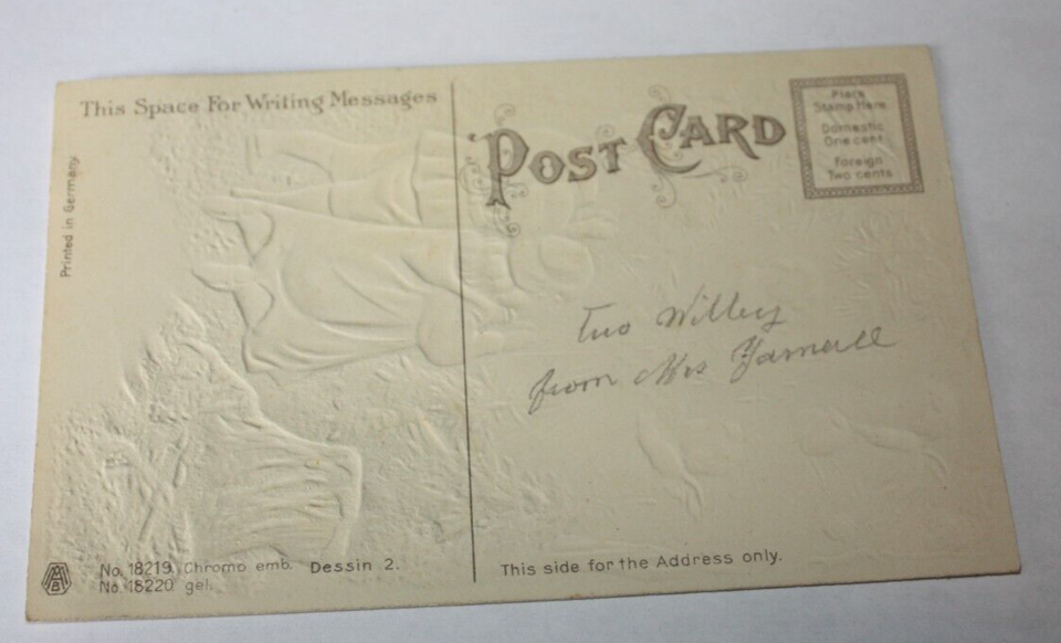 Antique Max Feinberg Embossed Christmas Post Card - Winged Angels Kids ...