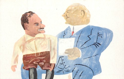 Political Postcard Hoover & Dewey as Puppet Ventriloquist's Dummy Pro ...