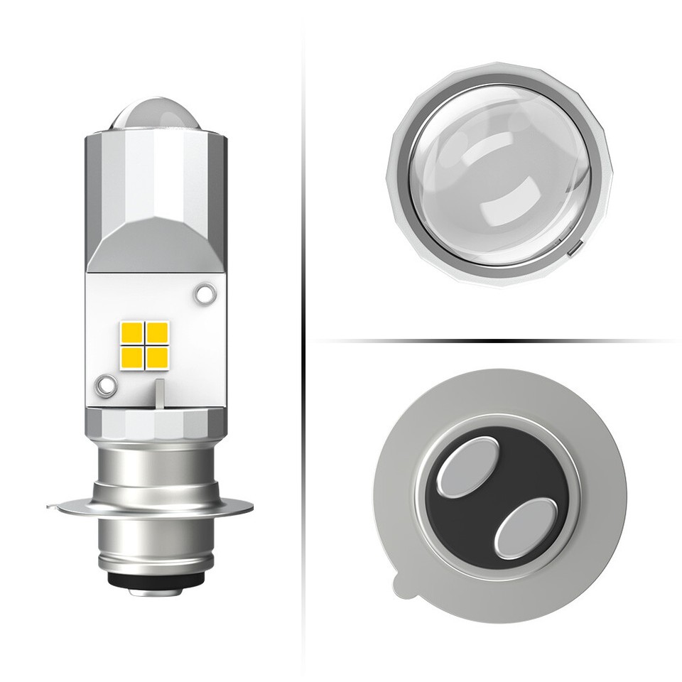 T19 P15D LED Bulb Motorcycle Bulbs High/Low Beam 3200K Amber 6500K ...
