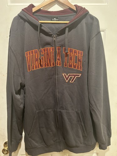 NWT! Men's XXL Virginia Tech Hokies Zip Hoodie Jacket Fleece Lined ...