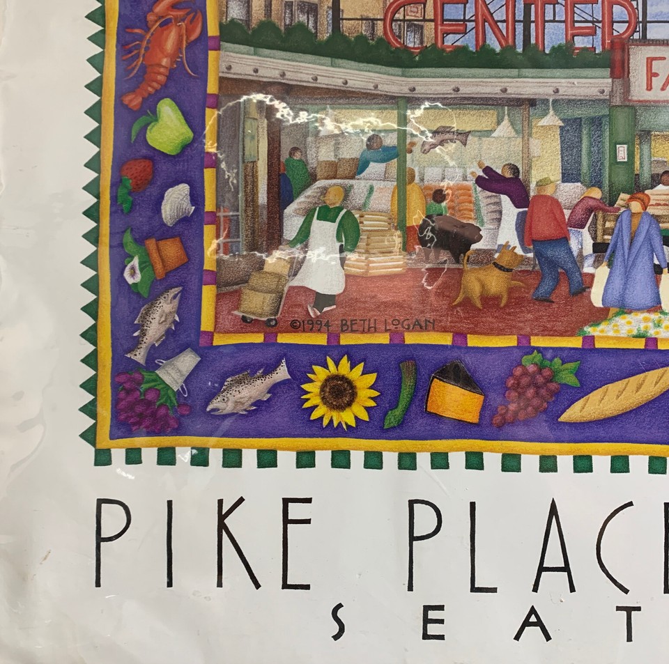 Pike Place Beth Logan Vintage 1994 Seattle Washington Fish Market Print ...